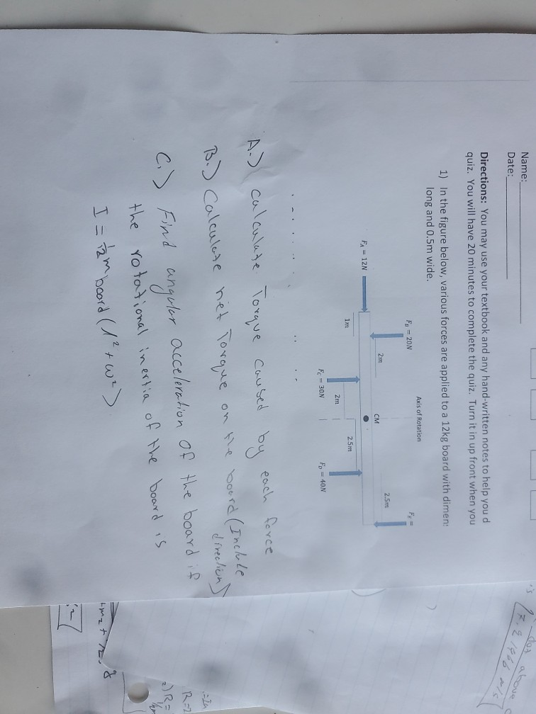 Solved A.) calculate torque caused by each figure B.) | Chegg.com