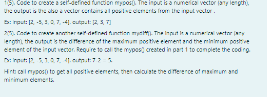 Solved 1(5). Code to create a self-defined function myposo. | Chegg.com