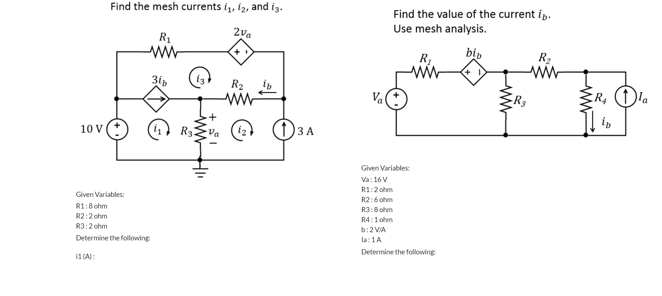 Solved Find The Value Of The Current I Use Mesh Analysis 1957