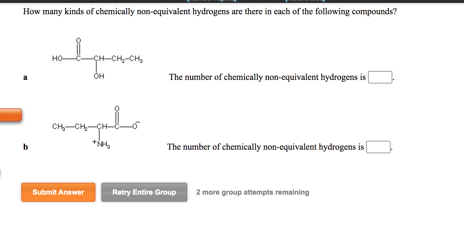 Solved How many kinds of chemically non-equivalent hydrogens | Chegg.com