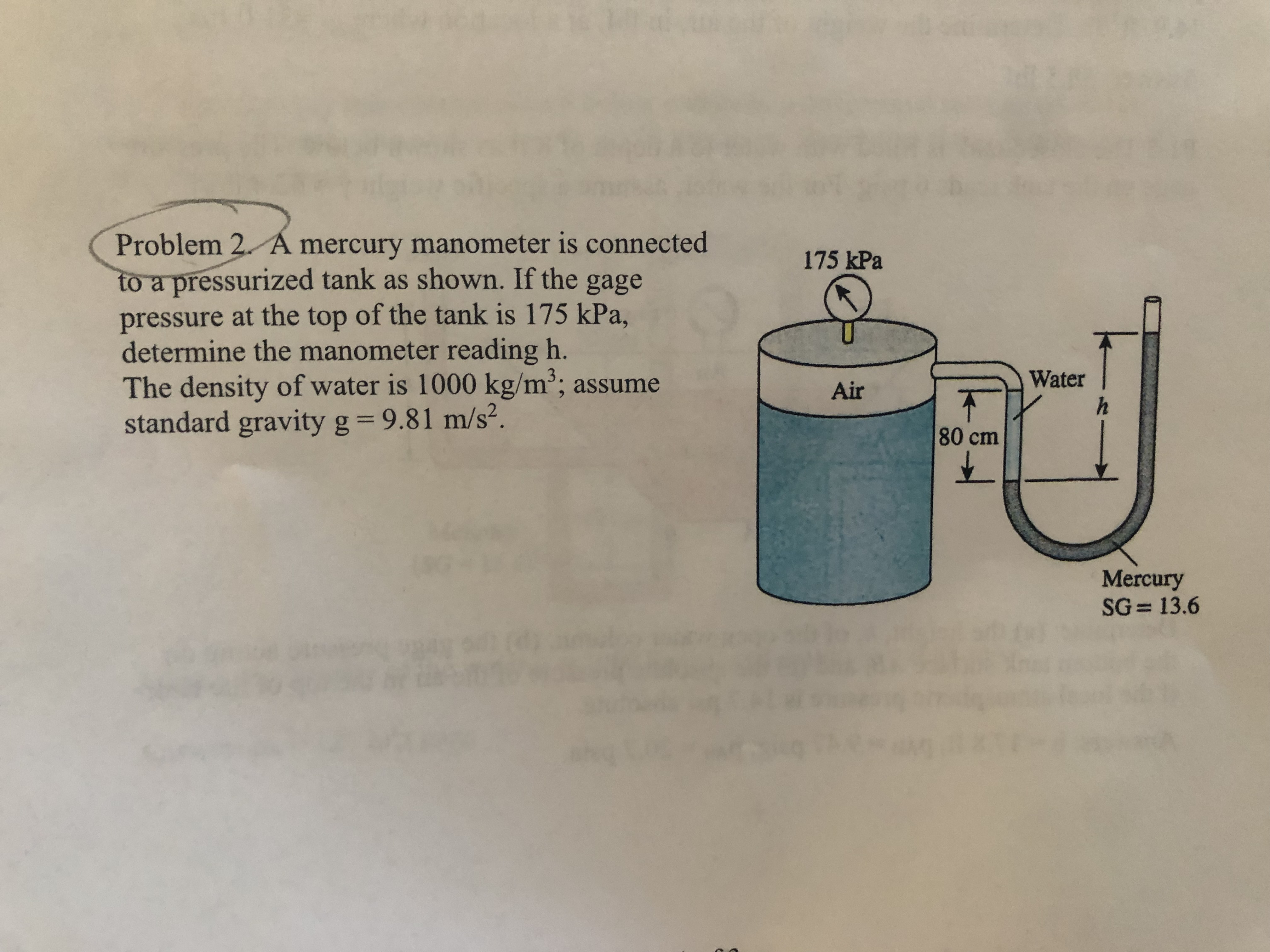 Solved A mercury Manometer is connected to a pressure tank | Chegg.com