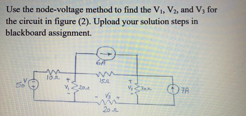 Solved Use the node-voltage method to find the V1, V2, and | Chegg.com