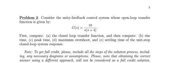 Solved Problem 2: Consider the unity-feedback control system | Chegg.com