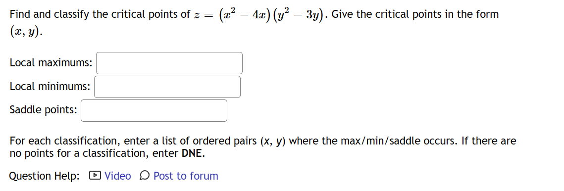 Solved Find and classify the critical points of | Chegg.com