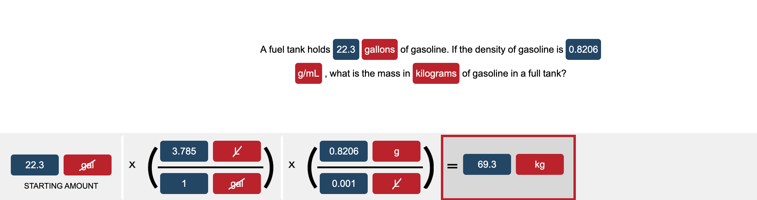 Solved: A Fuel Tank Holds 22.3 Gallons Of Gasoline. If The... | Chegg.com