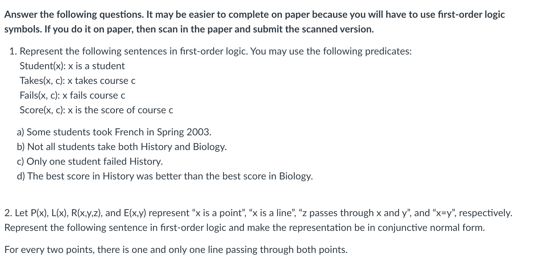 Solved Answer the following questions. It may be easier to | Chegg.com
