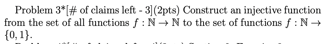 Solved Problem 3∗[# of claims left - 3](2pts) Construct an | Chegg.com