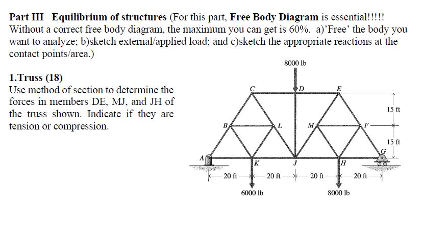 Solved Part III Equilibrium of structures (For this part, | Chegg.com