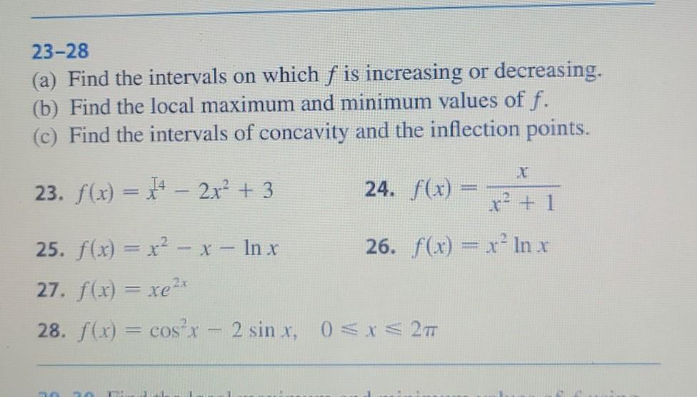 Solved (a) ﻿Find the intervals on which f ﻿is increasing or | Chegg.com