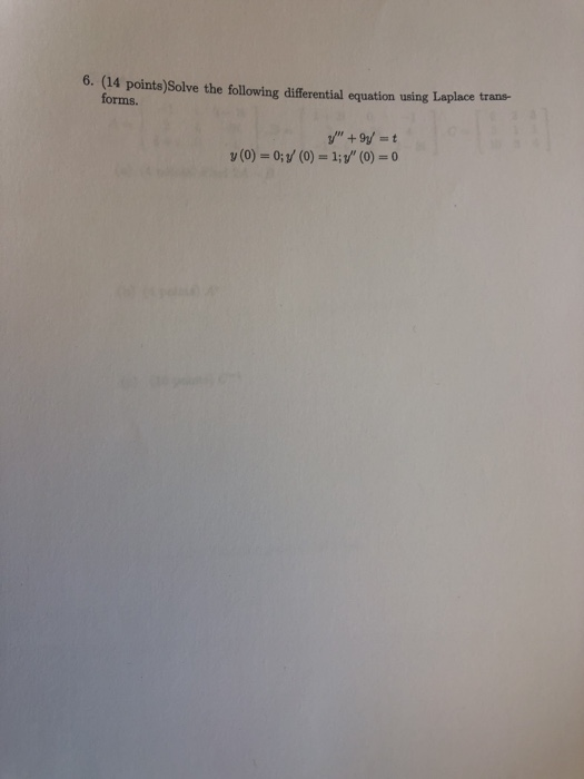 Solved 6. (14 points)Solve the following differential | Chegg.com
