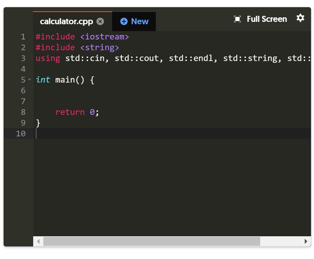 Solved Name this file calculator.cpp Prompt the user to | Chegg.com