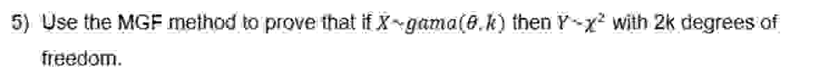 Solved Use the MGF method to prove that if | Chegg.com
