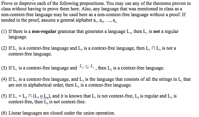 Prove or disprove each of the following propositions. | Chegg.com