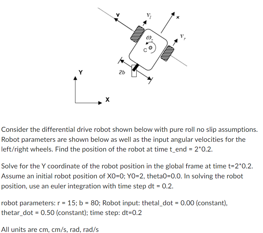 Solved Consider the differential drive robot shown below | Chegg.com