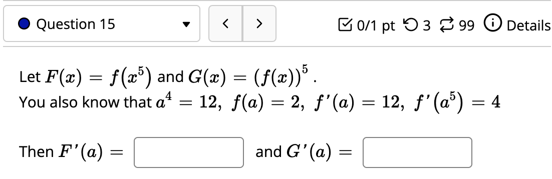 Solved Question 15 B0/1 pt 5399 Details = = Let F(x) = | Chegg.com Solved Question 15 B0/1 pt 5399 Details = = Let F(x) = | Chegg.com
