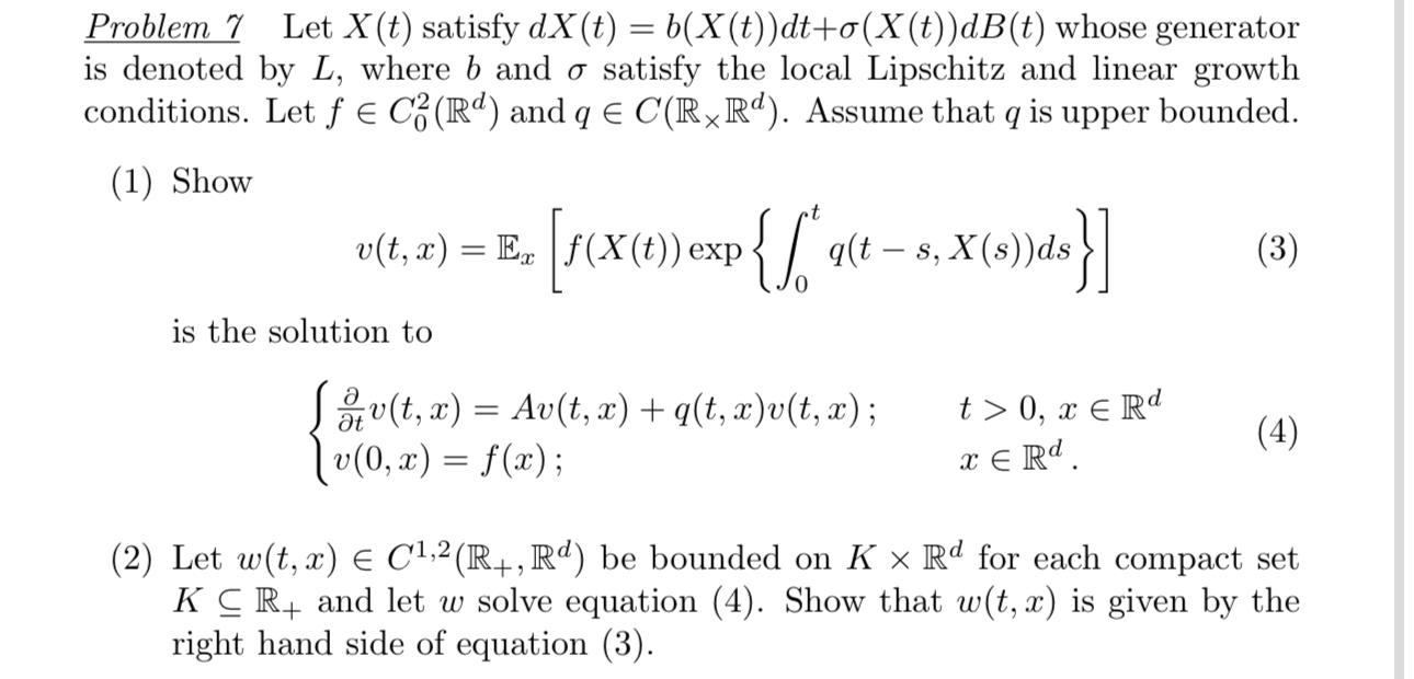 Solved Problem 7 Let X(t) satisfy | Chegg.com