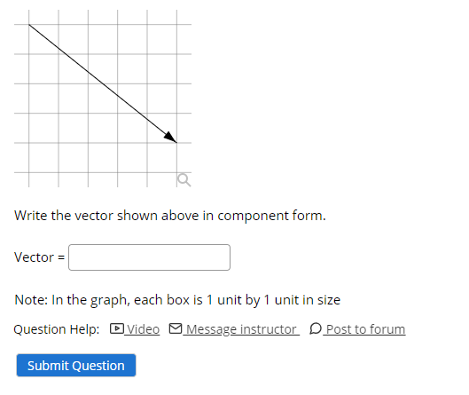Solved a Write the vector shown above in component form. | Chegg.com