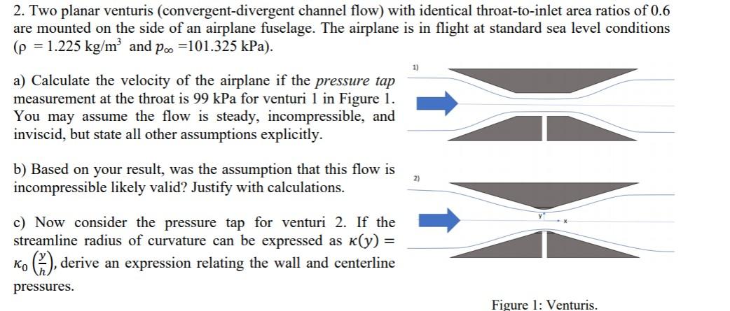 2. Two planar venturis (convergent-divergent channel | Chegg.com