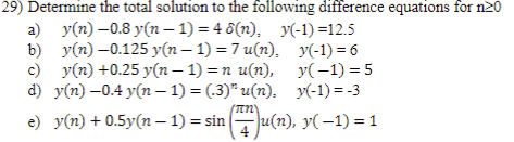 Solved 29) Determine the total solution to the following | Chegg.com
