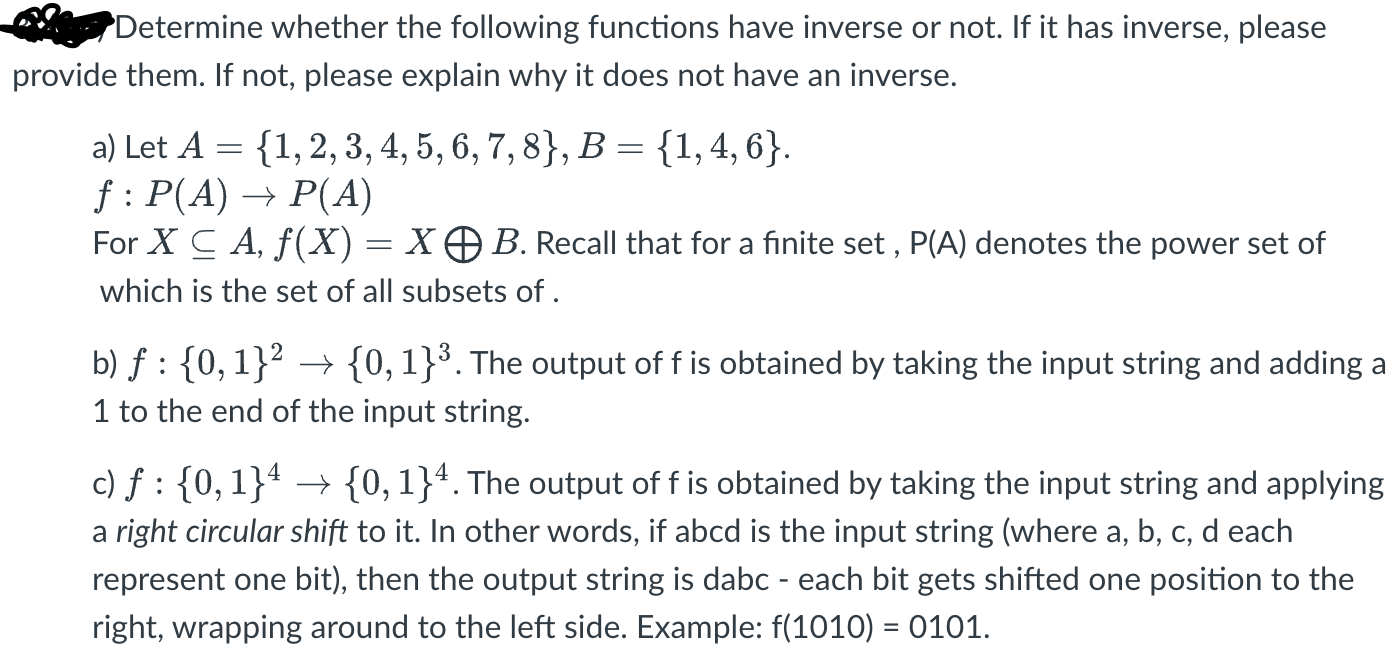 Determine whether the following functions have | Chegg.com