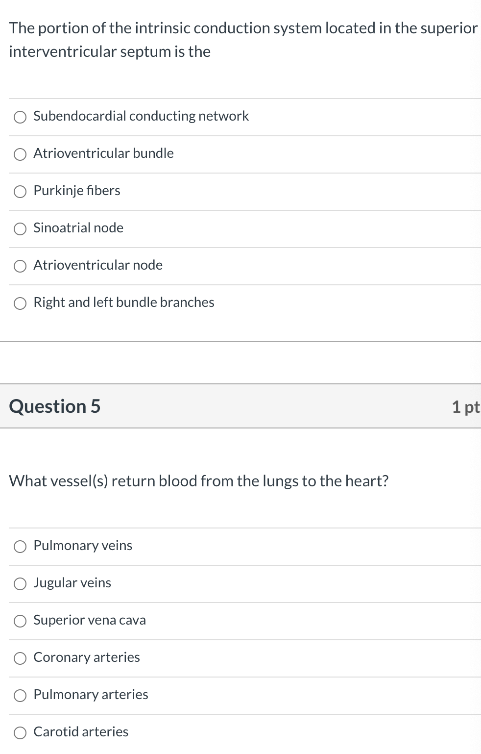 Solved The portion of the intrinsic conduction system | Chegg.com