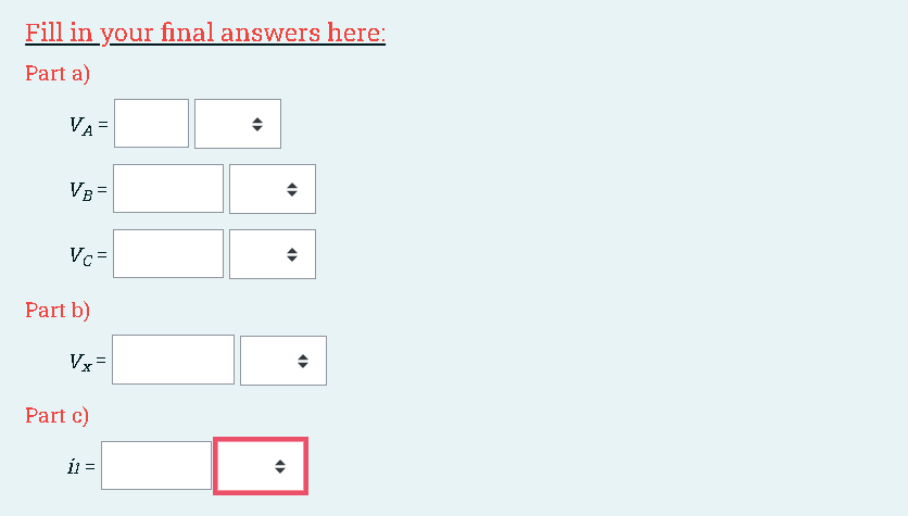 Solved 32 VA VB 60 w Vc w + VX- i 4 A w 1+ w 14 V 222 10 22 | Chegg.com