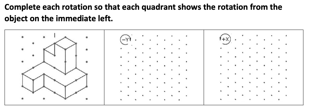 Solved Complete each rotation so that each quadrant shows | Chegg.com