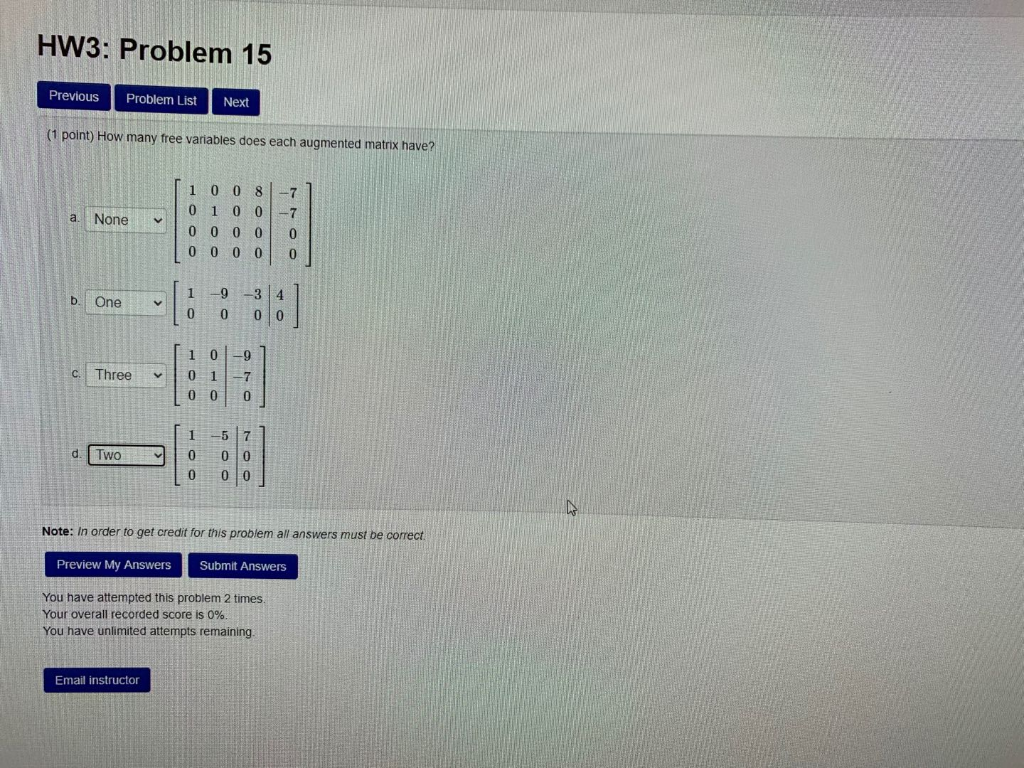 Solved HW3: Problem 15 Previous Problem List Next (1 point) | Chegg.com