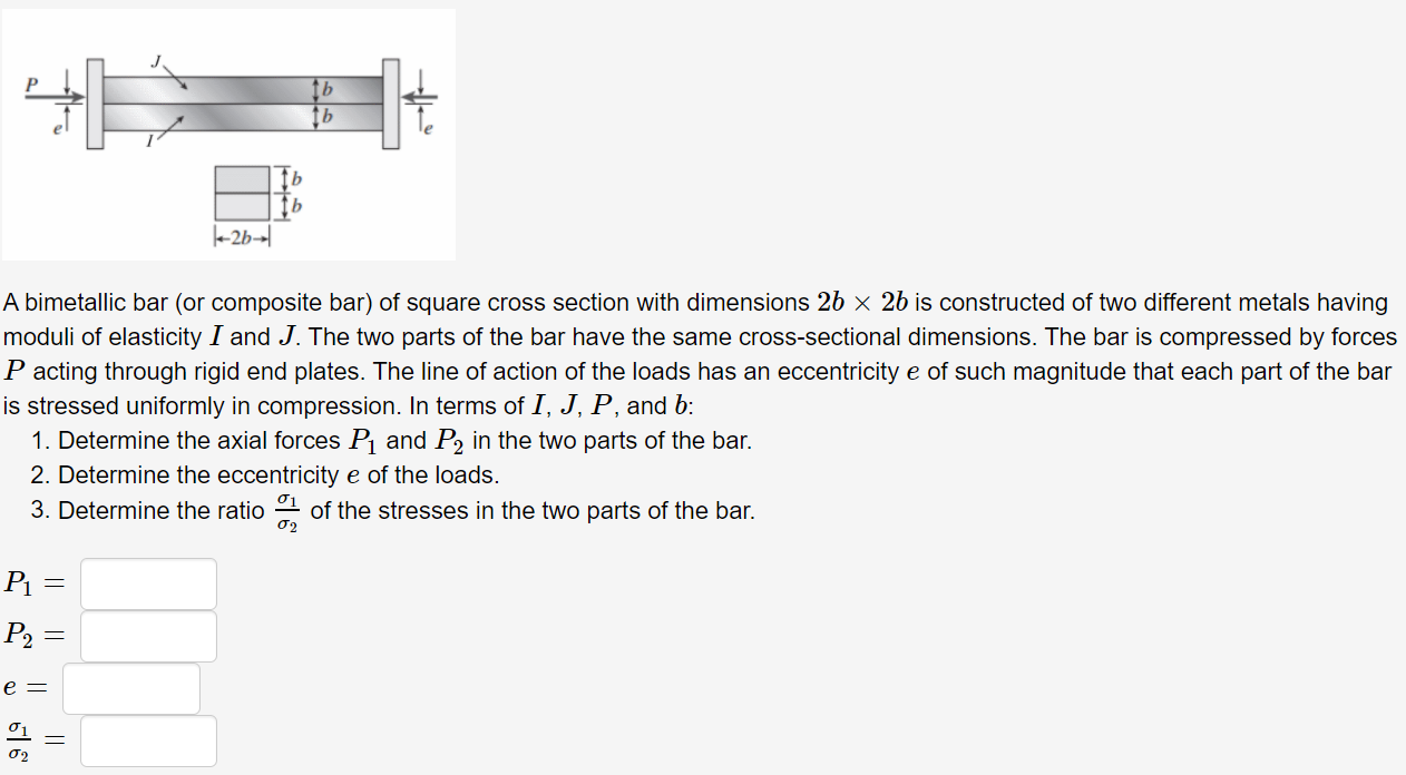 Solved t6 1b 2b- A bimetallic bar (or composite bar) of | Chegg.com