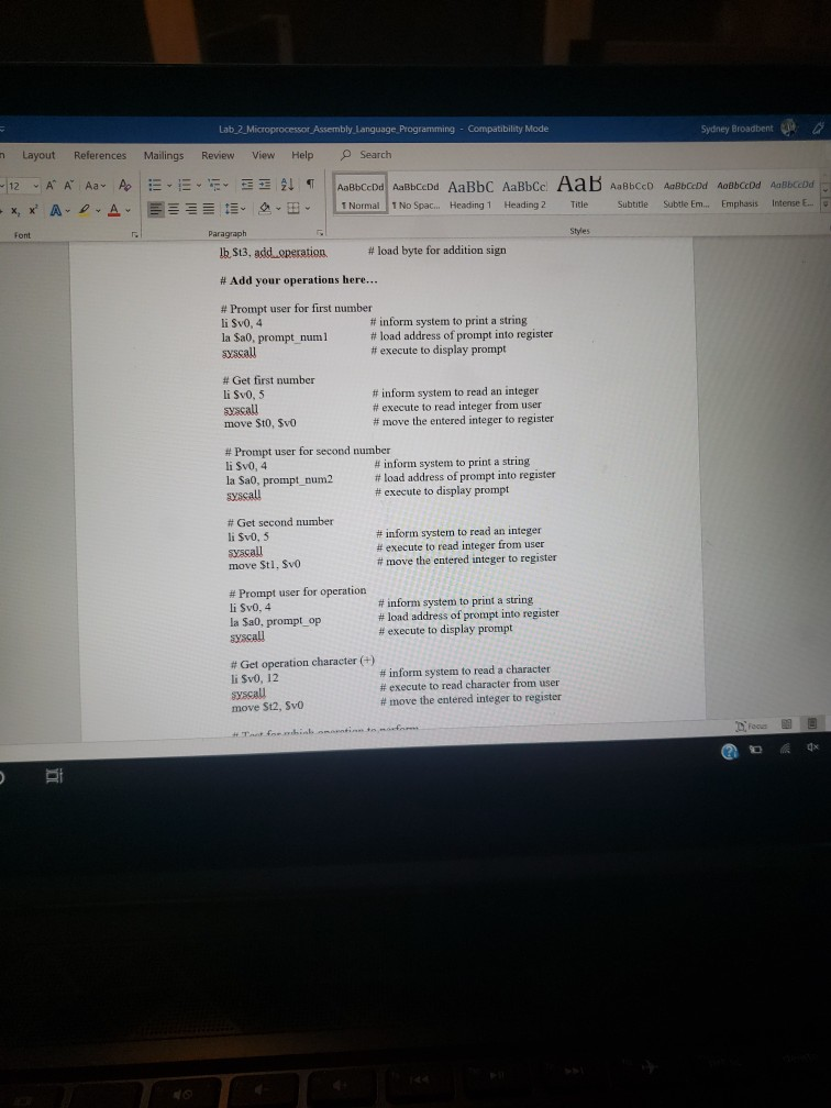 Solved Lab_2_Microprocessor_Assembly Language Programming | Chegg.com