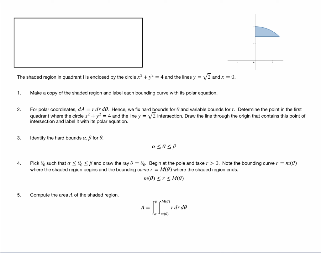 The shaded region in quadrant I is enclosed by the | Chegg.com