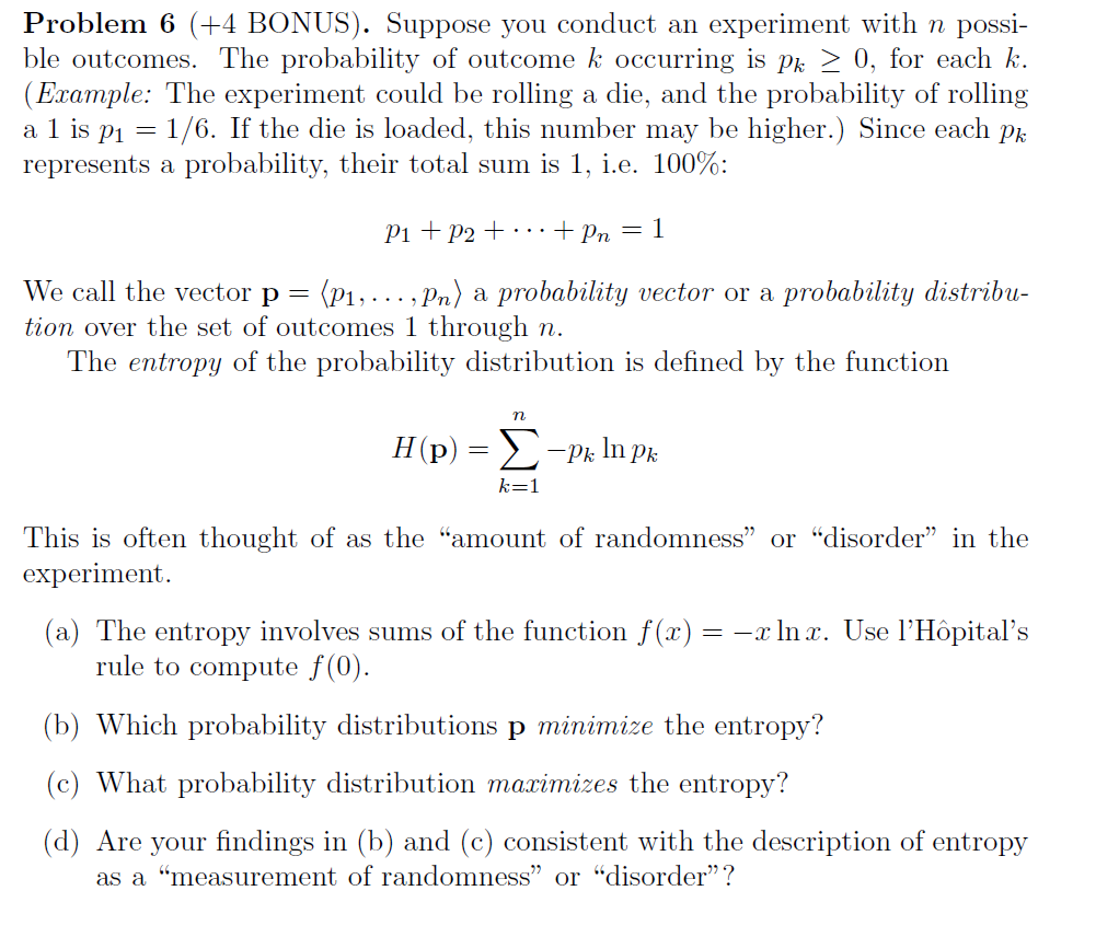 Solved Problem 6 4 Bonus Suppose You Conduct An