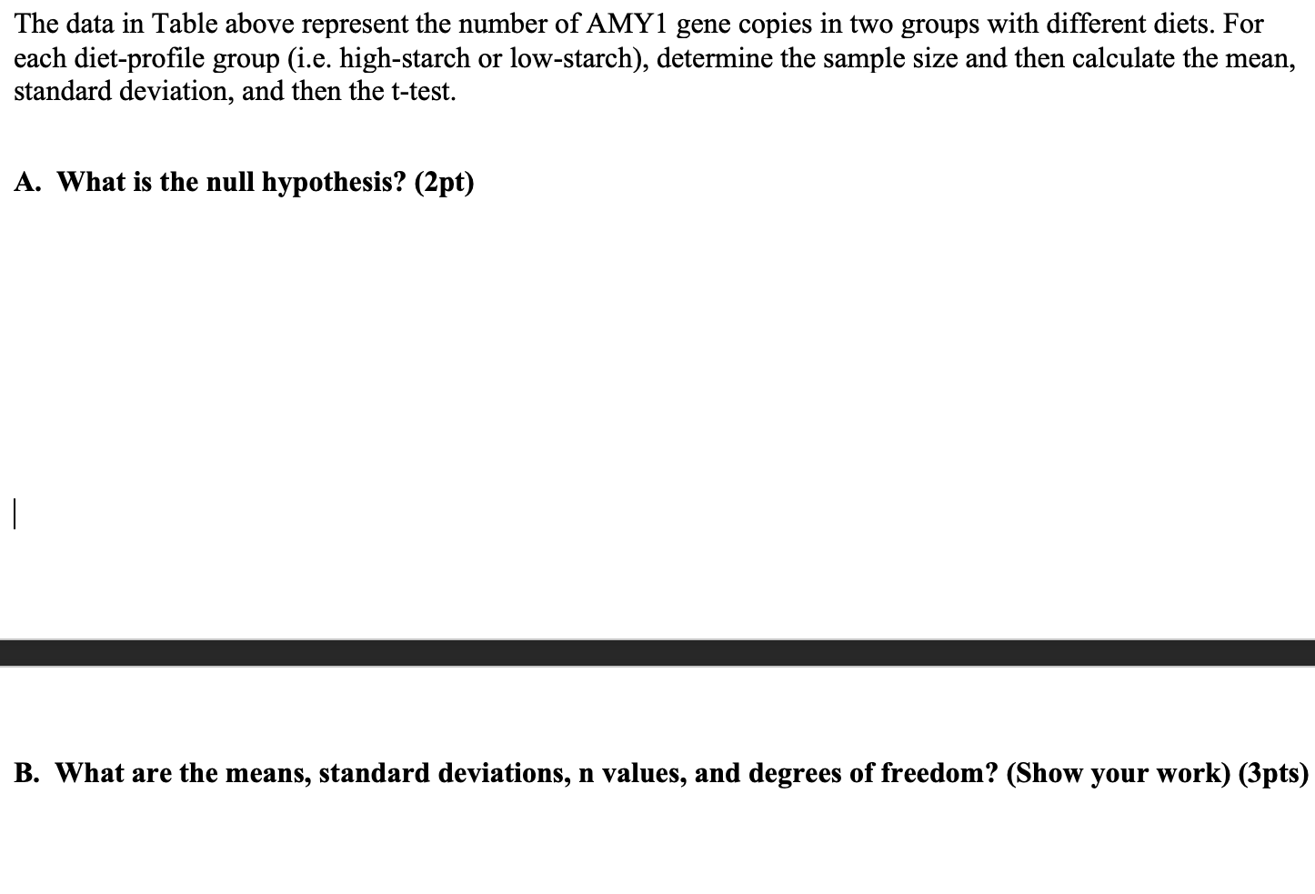 Solved Question #2: ALL STUDENTS In humans, the AMY1 gene on | Chegg.com