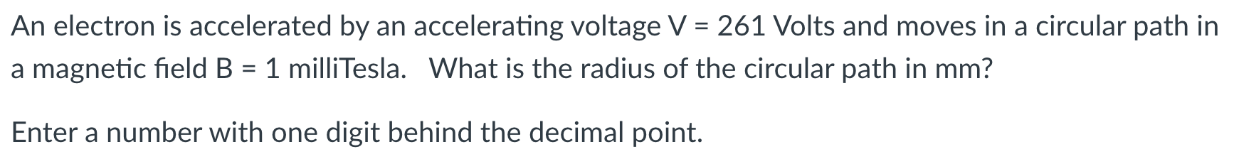 Solved An electron is accelerated by an accelerating voltage | Chegg.com