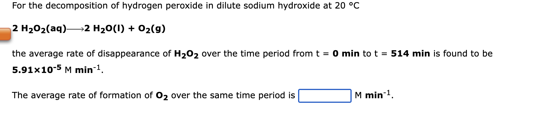 [Solved]: For the decomposition of hydrogen peroxide in di