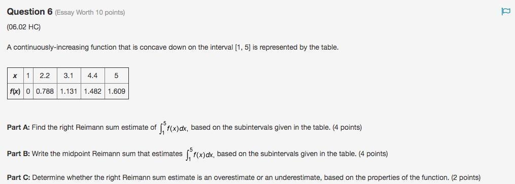 Solved Question 3 Multiple Choice Worth 6 points) (06.01 MC) | Chegg.com