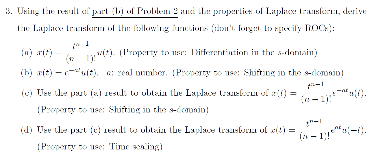 Solved 3. Using the result of part (b) of Problem 2 and the | Chegg.com