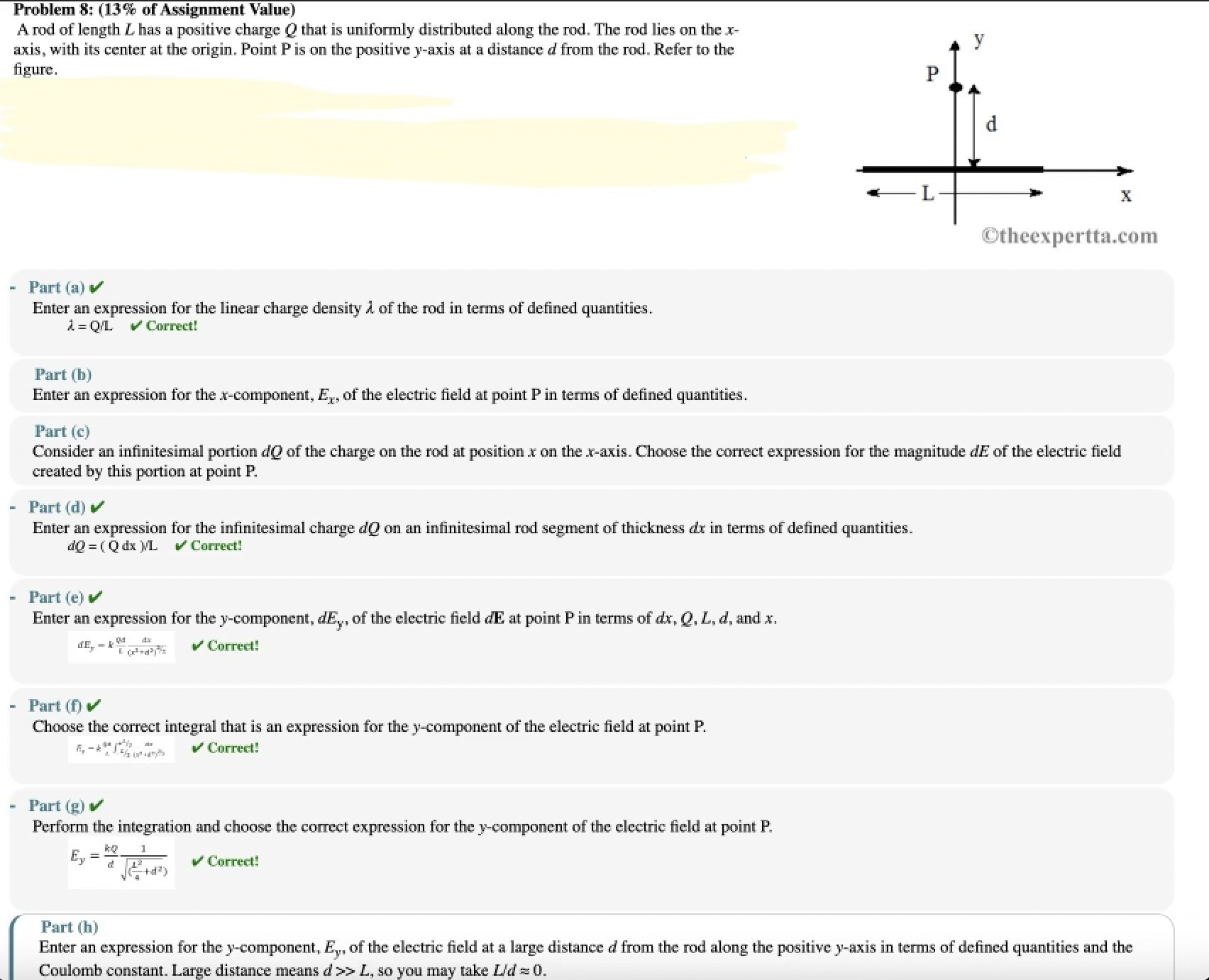 Solved Part B, ﻿C, ﻿and H please!Problem 8: ( 13% ﻿of | Chegg.com