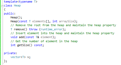 Solved I am trying to write a class for a heap and a | Chegg.com