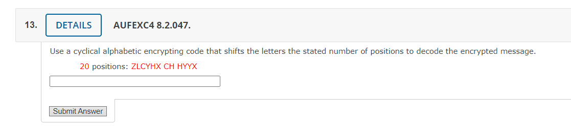 Solved 9669715366-? 13. AUFEXC4 8.2.047. Use a cyclical | Chegg.com