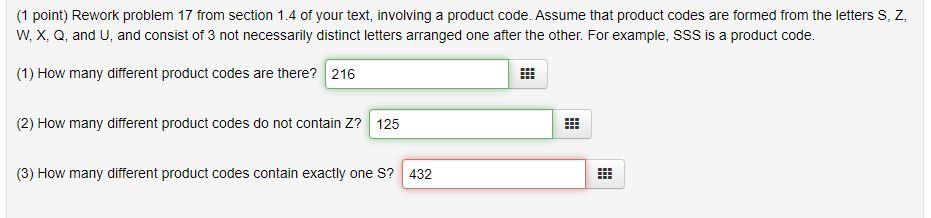 Solved (1 point) Rework problem 17 from section 1.4 of your | Chegg.com
