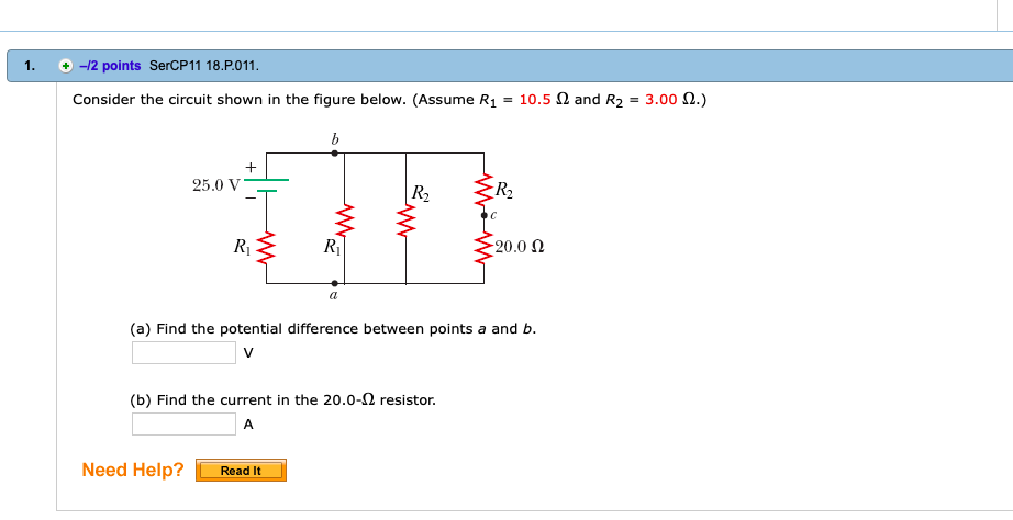 Solved 1 12 Points Sercp11 18 P 011 Consider The Circuit