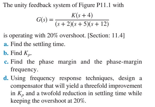Use frequency response methods to solve the Unity | Chegg.com
