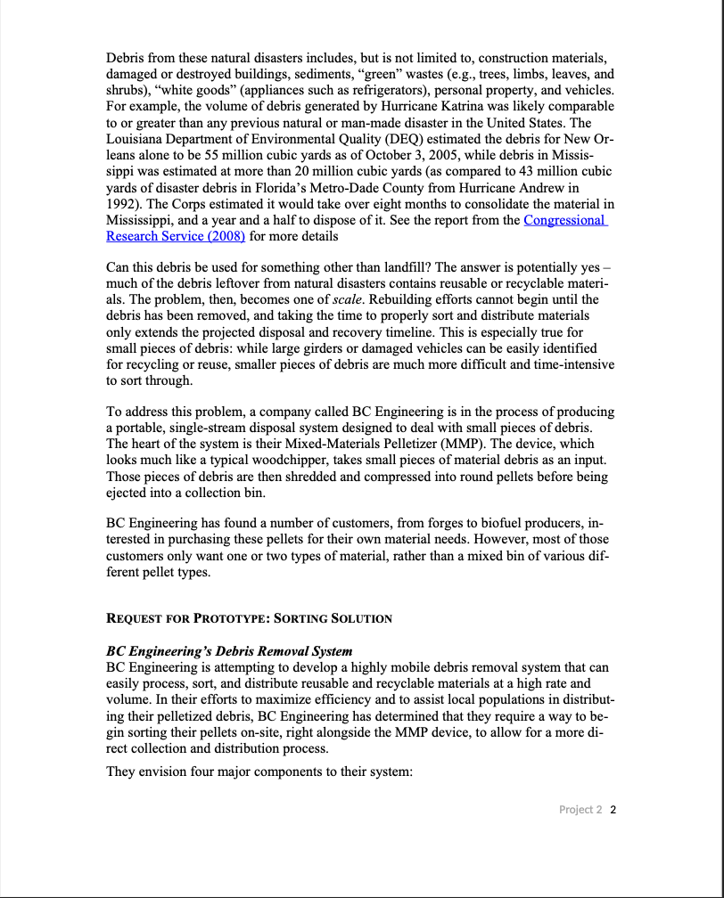 Solved Project 2: Description and Request for Prototype ENED | Chegg.com