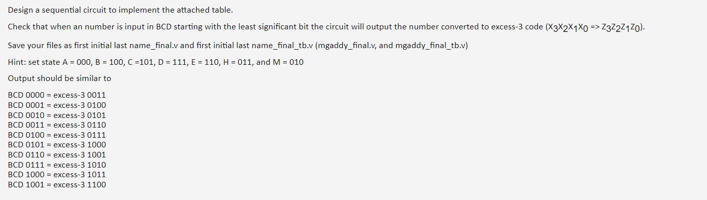 Solved Design a sequential circuit to implement the attached | Chegg.com