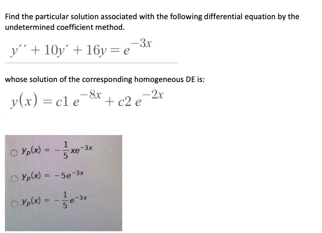 Solved Find the particular solution associated with the | Chegg.com