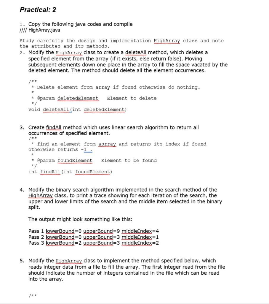 Practical: 2 1. Copy the following java codes and | Chegg.com