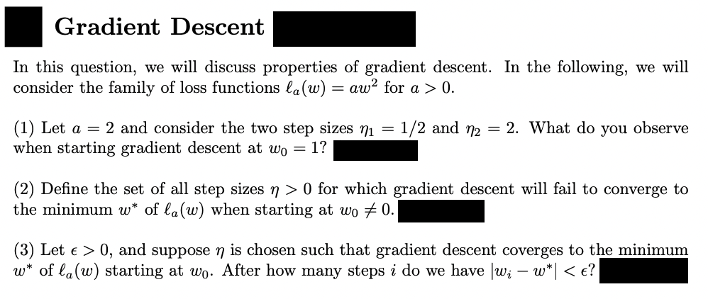 Solved Gradient Descent In this question, we will discuss | Chegg.com