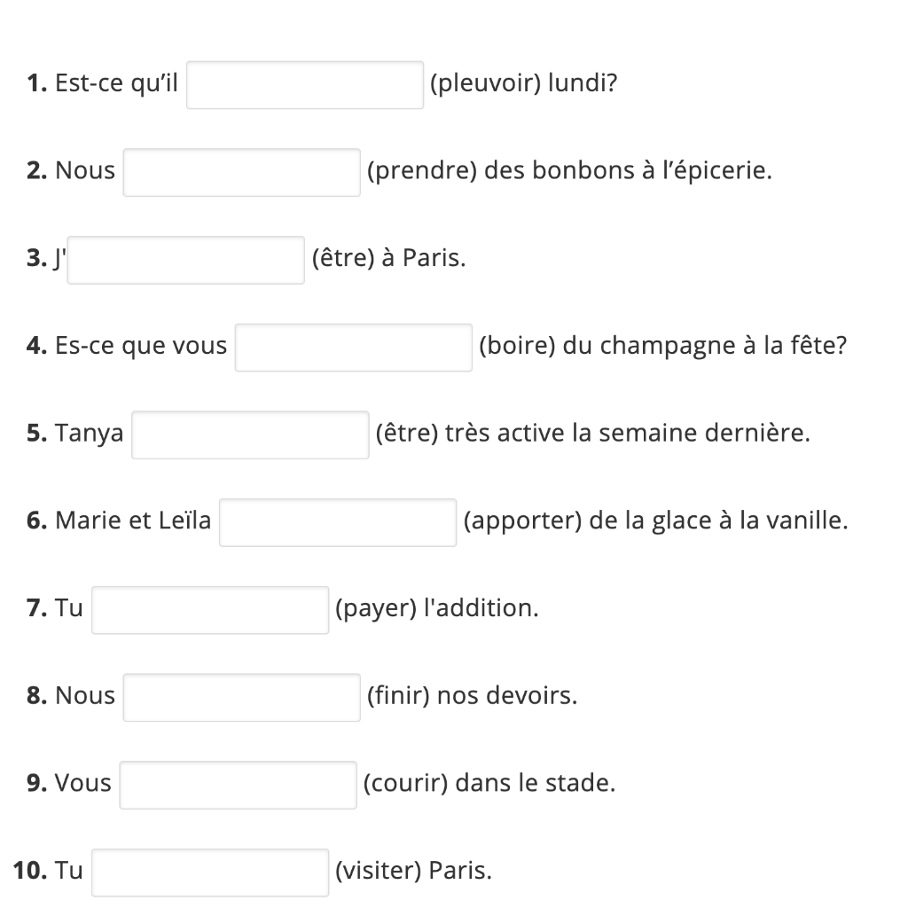 Solved Complete each sentence with the passé composé of the | Chegg.com