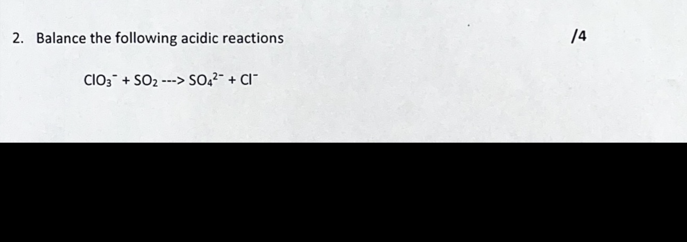 Solved 2. Balance the following acidic reactions | Chegg.com